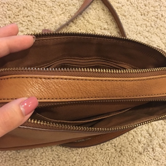 Fossil | Bags | Fossil Cognac Genuine Leather Crossbody | Poshmark